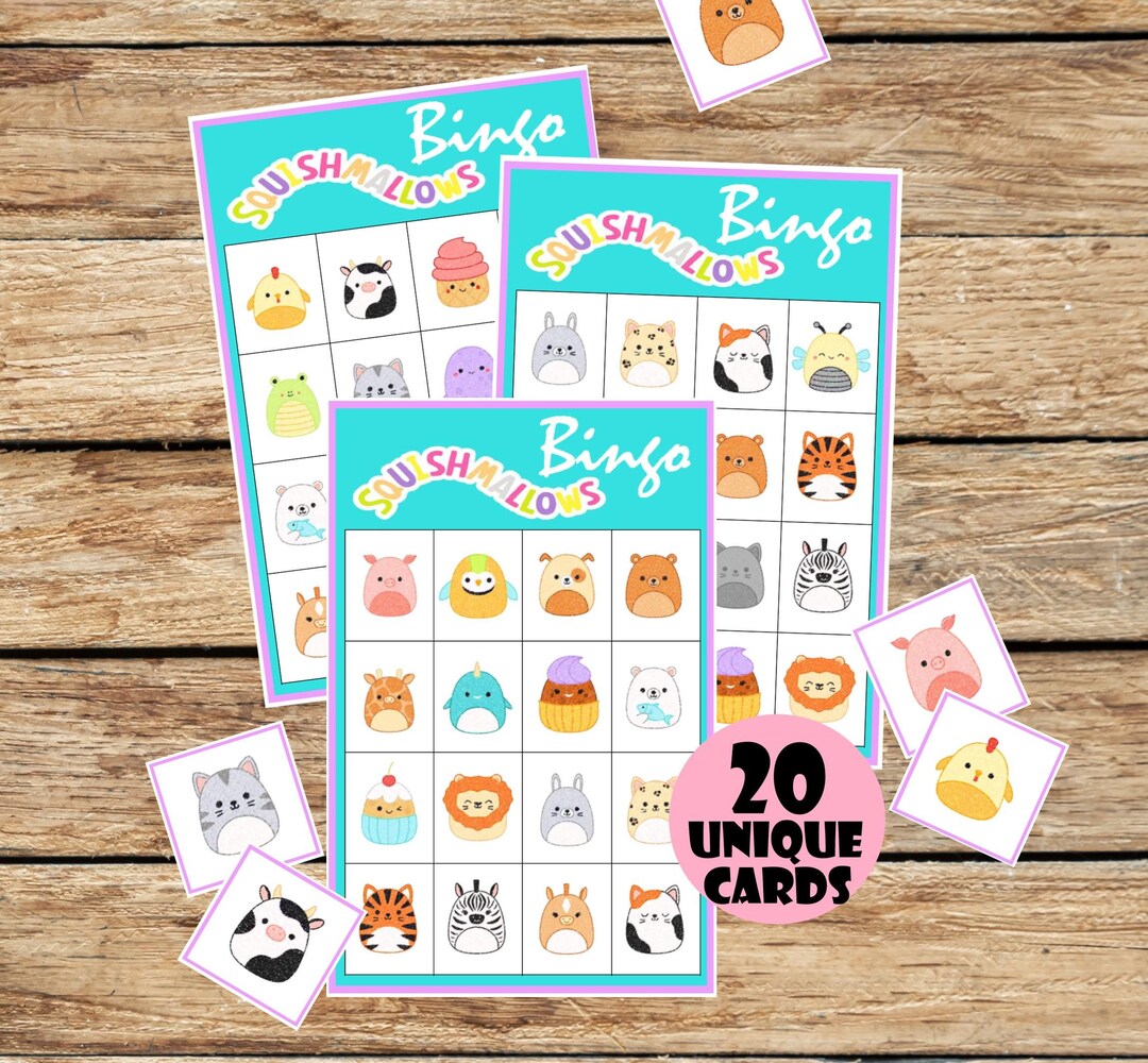 Bingo Squish Game for Kids, Birthday Game, Squish, Birthday Games, Kids ...