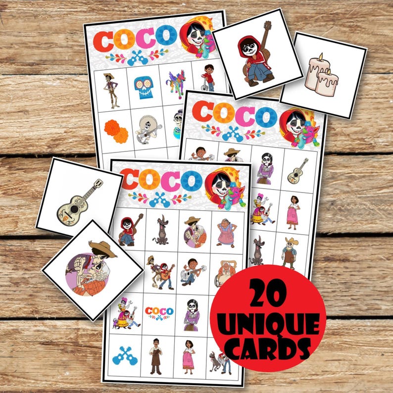 Bingo Lotto Birthday Game for Kids Coco Thematic, Children's Birthday ...