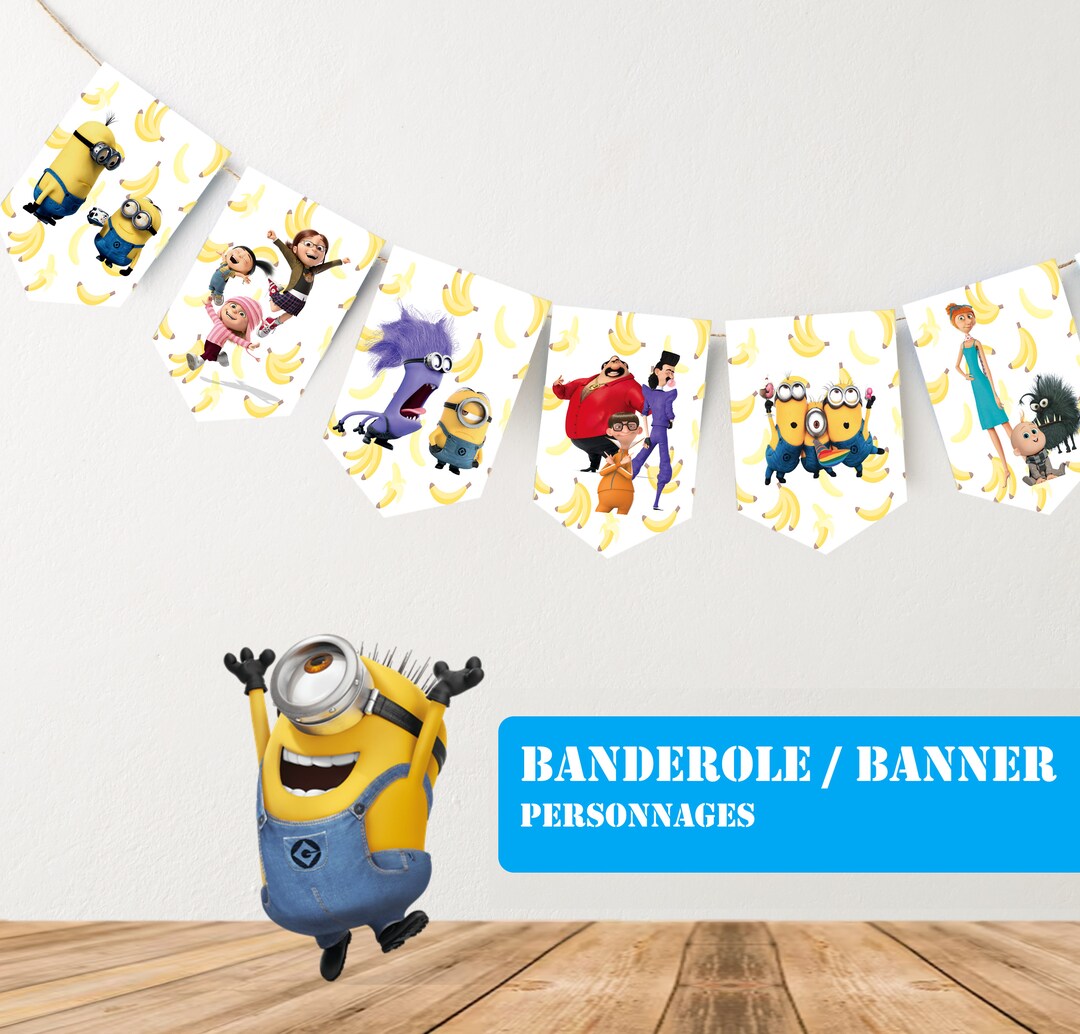 Birthday Banner Kids Anniversary Minion Decorative Decoration ...