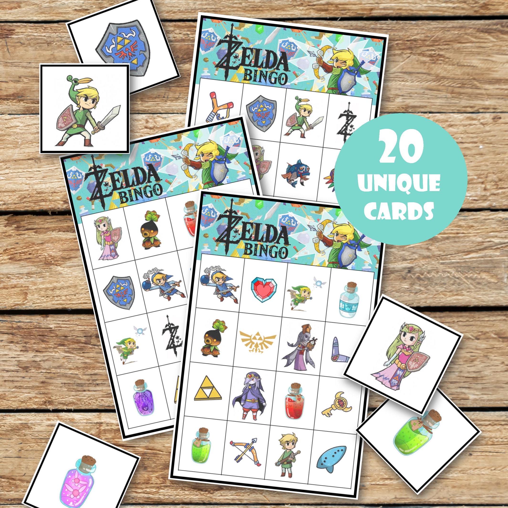 Zelda Birthday Bingo Game , Gamer, Kid's Game for Anniversary ...
