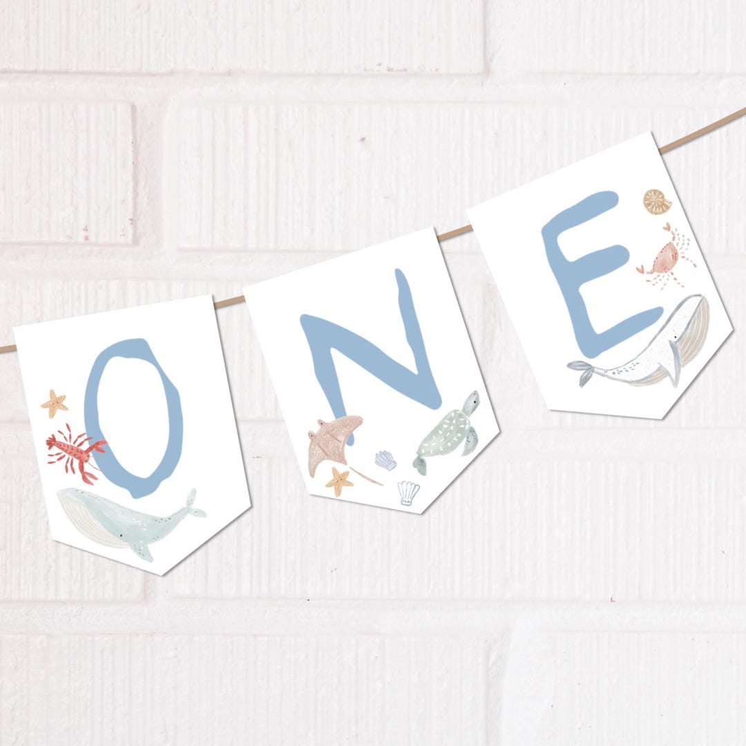 One Banner Under the Sea, Banner Whale Birthday Party, High Chair ...