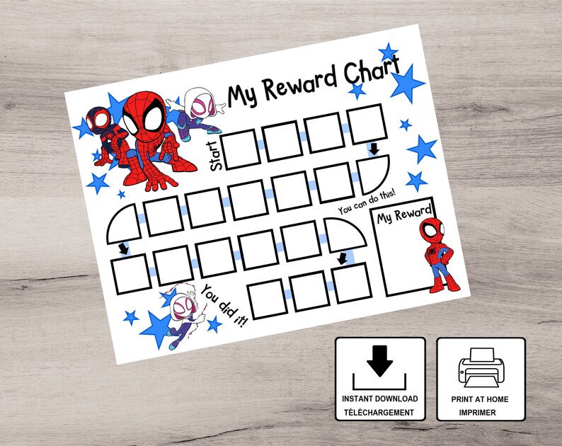 Rewards Chart Printable for Kids / Behavior Chart / Daily Task Chart ...