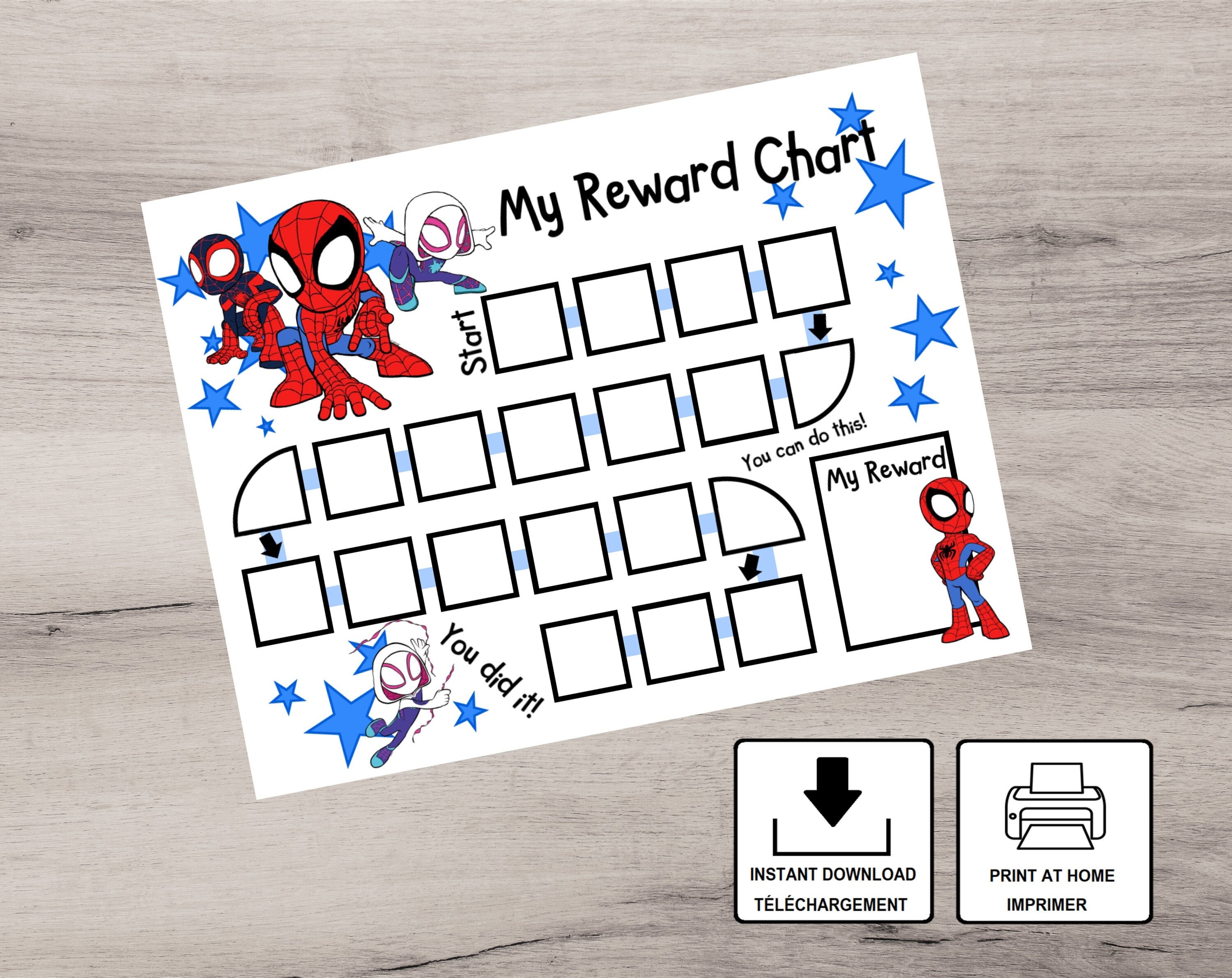 Rewards Chart Printable for Kids / Behavior Chart / Daily Task Chart ...