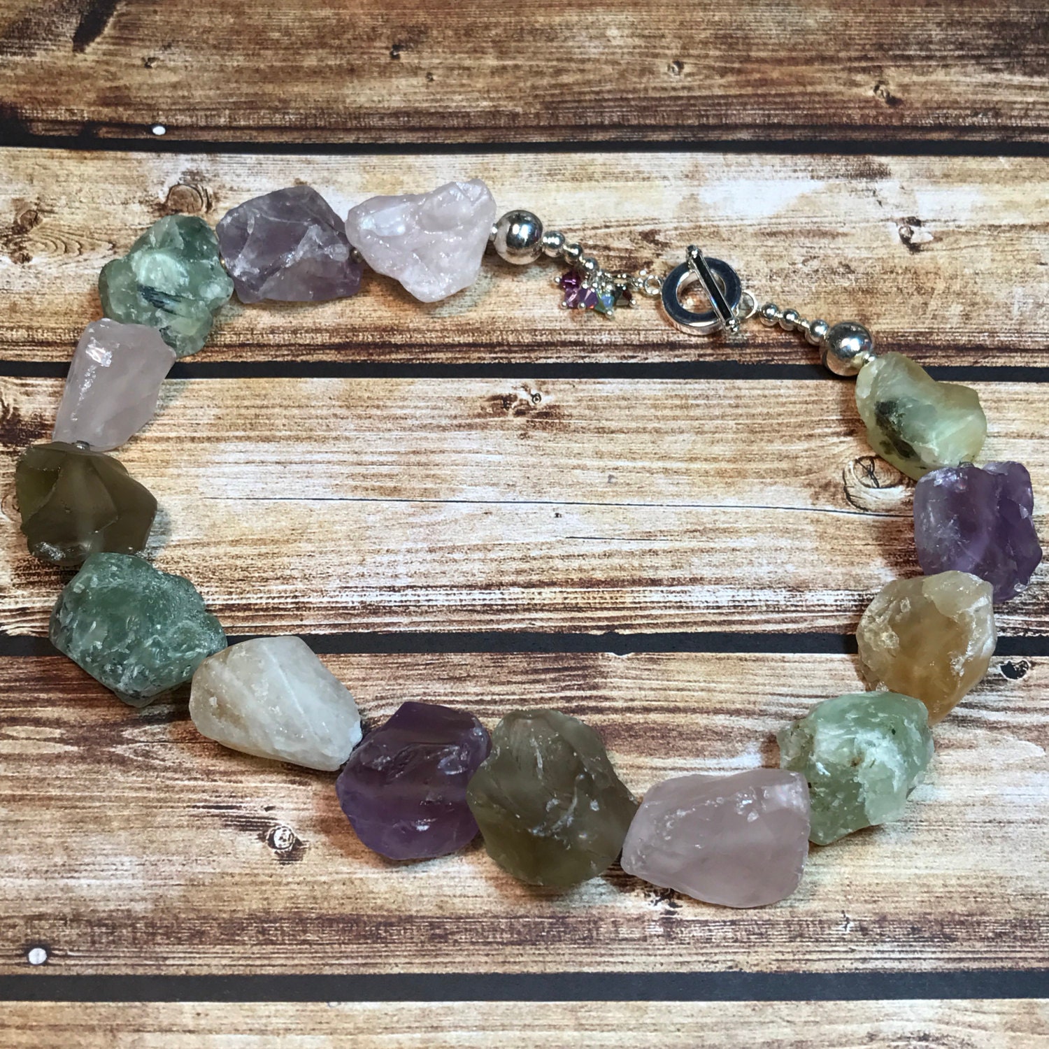 Raw Semi-precious Gemstone Jewelry Unusual Multi-coloured - Etsy