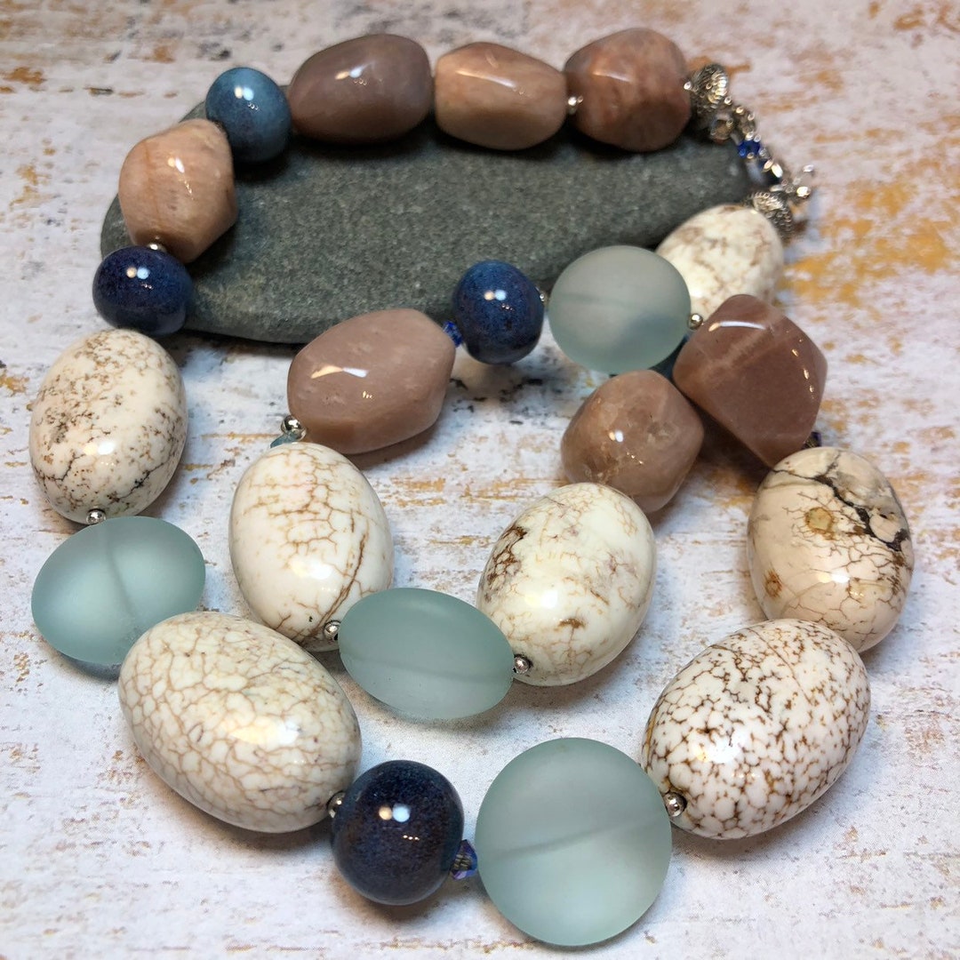 Bold Semi-precious Gemstone Jewelry - Chunky Modern Statement Necklace ...