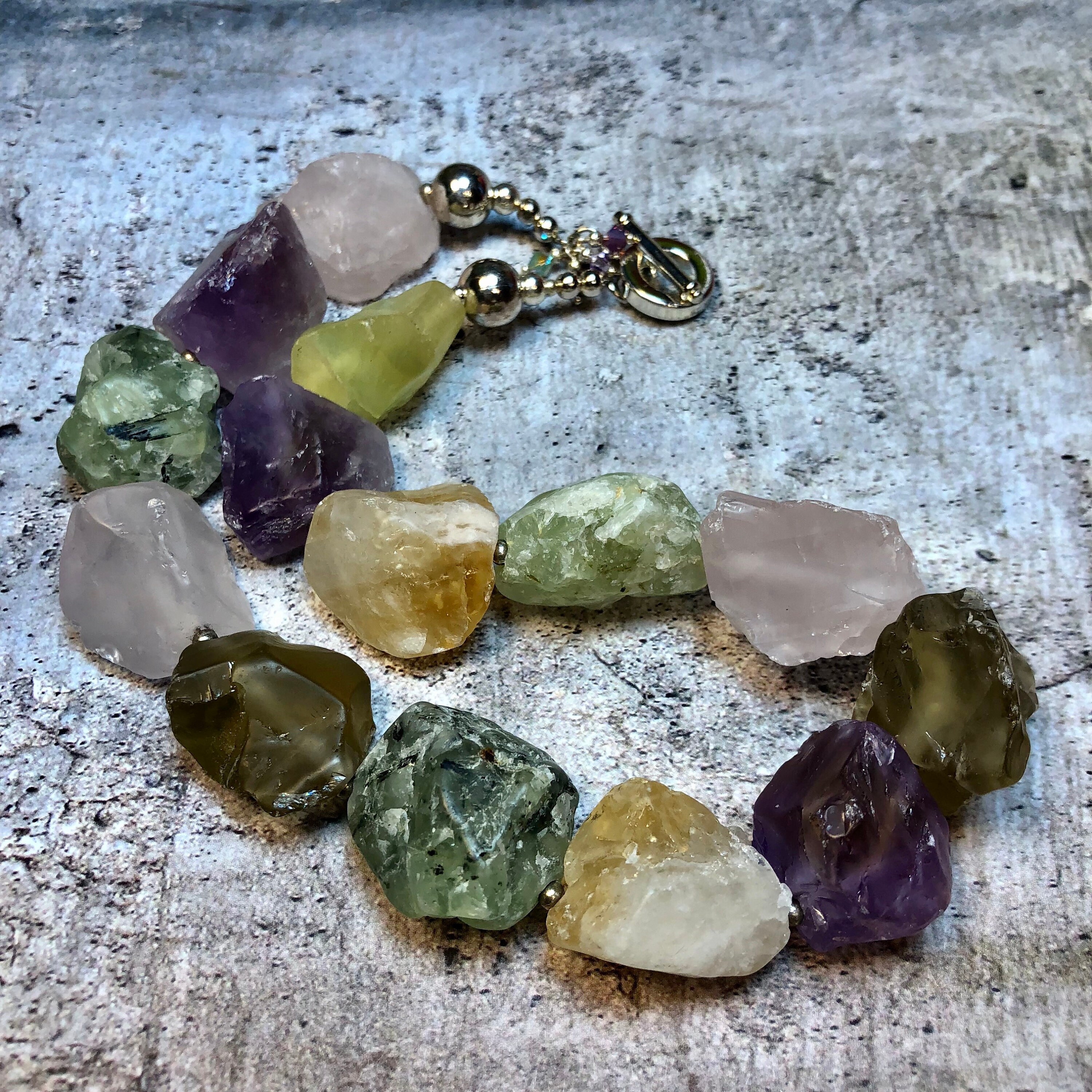 Raw Semi-precious Gemstone Jewelry Unusual Multi-coloured - Etsy