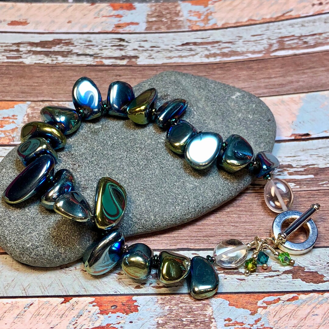 Organic Blue Quartz Bracelet - Fun Funky Chunky Gemstone Jewelry ...