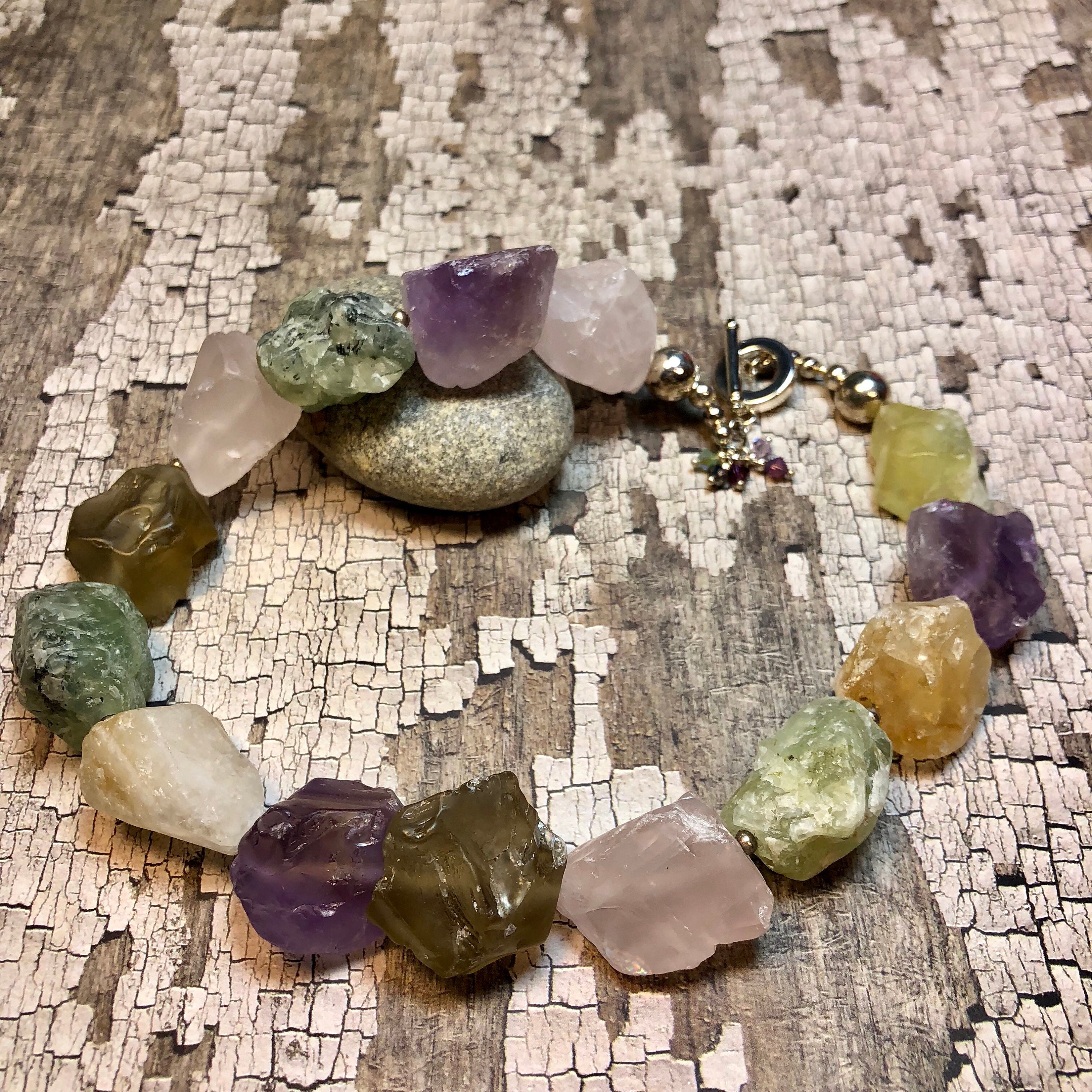 Raw Semi-precious Gemstone Jewelry Unusual Multi-coloured - Etsy