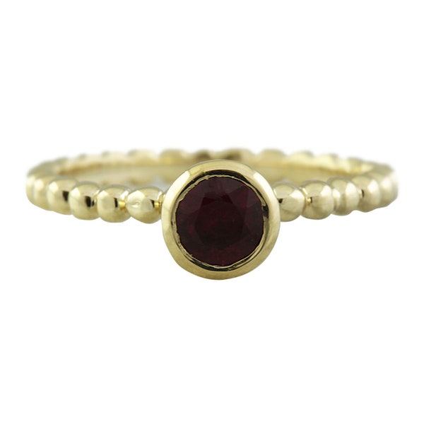 Ruby Ring / 0.4 ct Natural Round Cut Ruby Ring in 14k Solid Gold ...