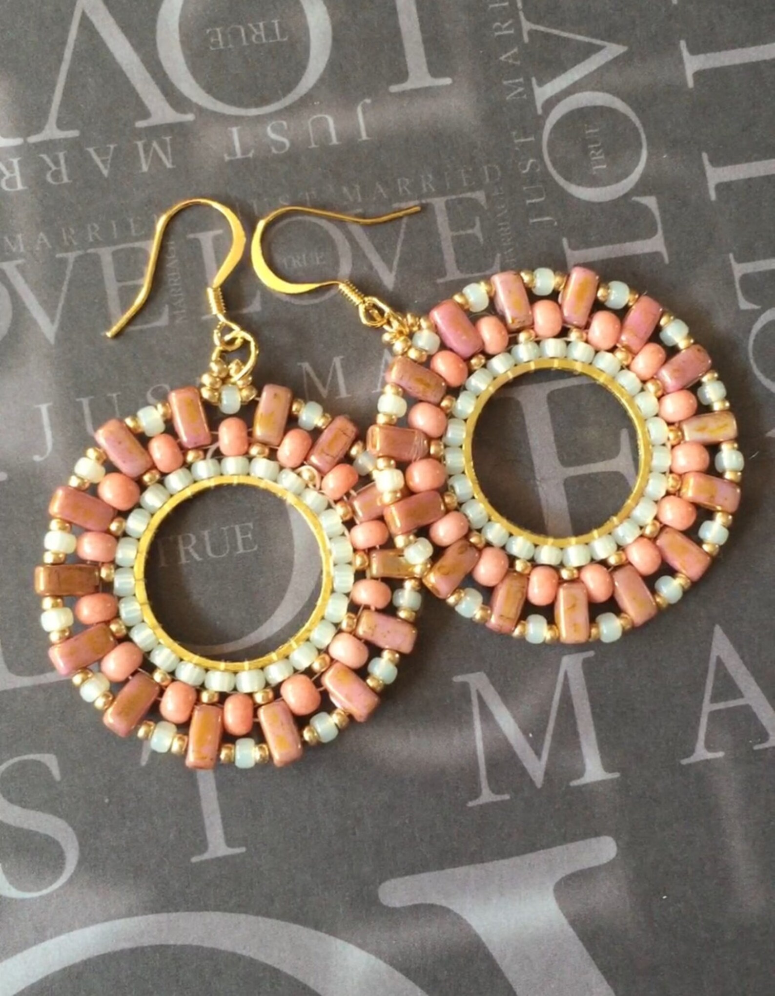 Beaded Earrings Seed Bead Earrings Handmade Beadwork Statement | Etsy