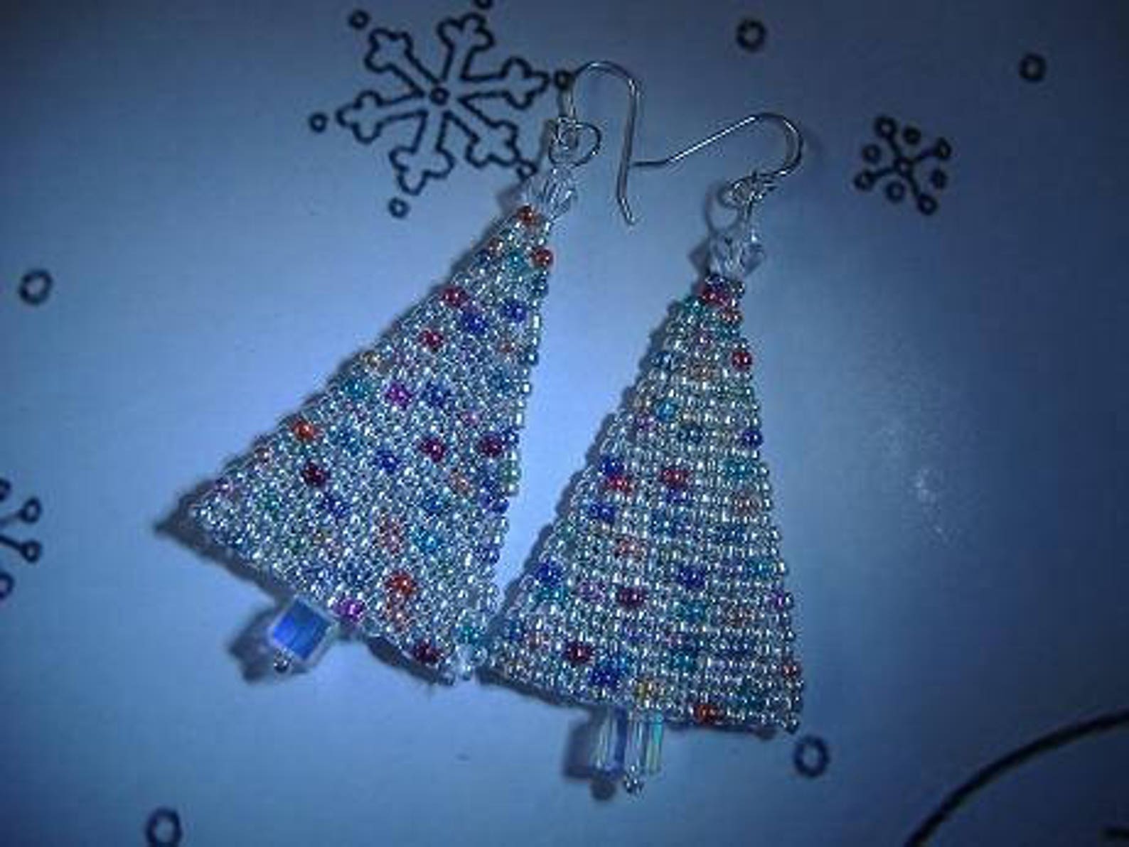 Christmas Tree Seed Bead Earrings Beaded Holiday Jewelry Etsy