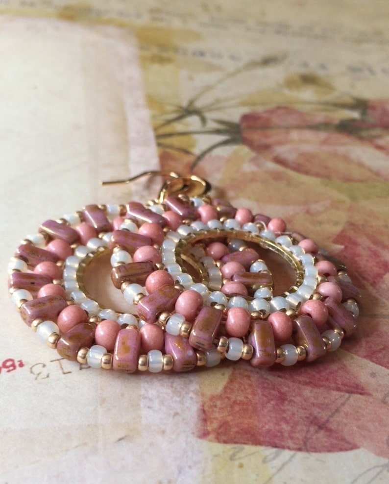 Beaded Earrings Seed Bead Earrings Handmade Beadwork Statement | Etsy