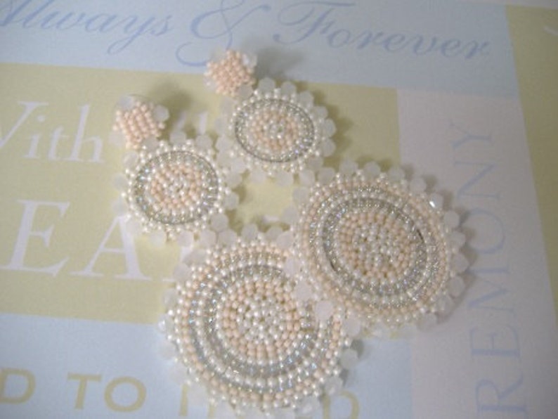Wedding Earrings Seed Bead Post Earrings Crystal Opal - Etsy