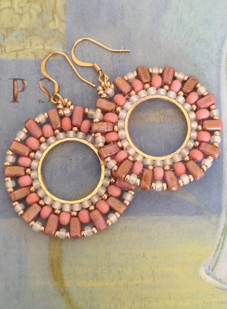 Beaded Earrings Seed Bead Earrings Handmade Beadwork Statement - Etsy