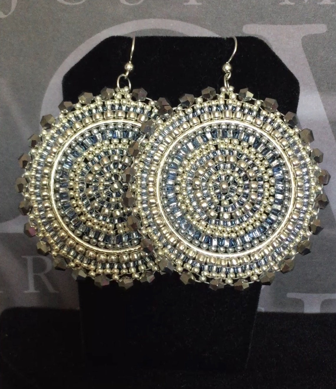 Seed Bead Earrings Silver Crystal Goddess Beaded Jewelry - Etsy