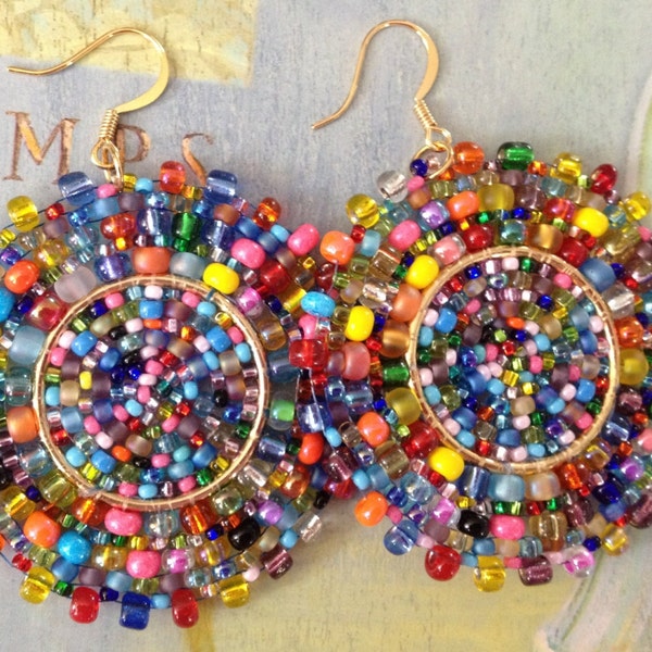 Large Colorful Earrings - Etsy