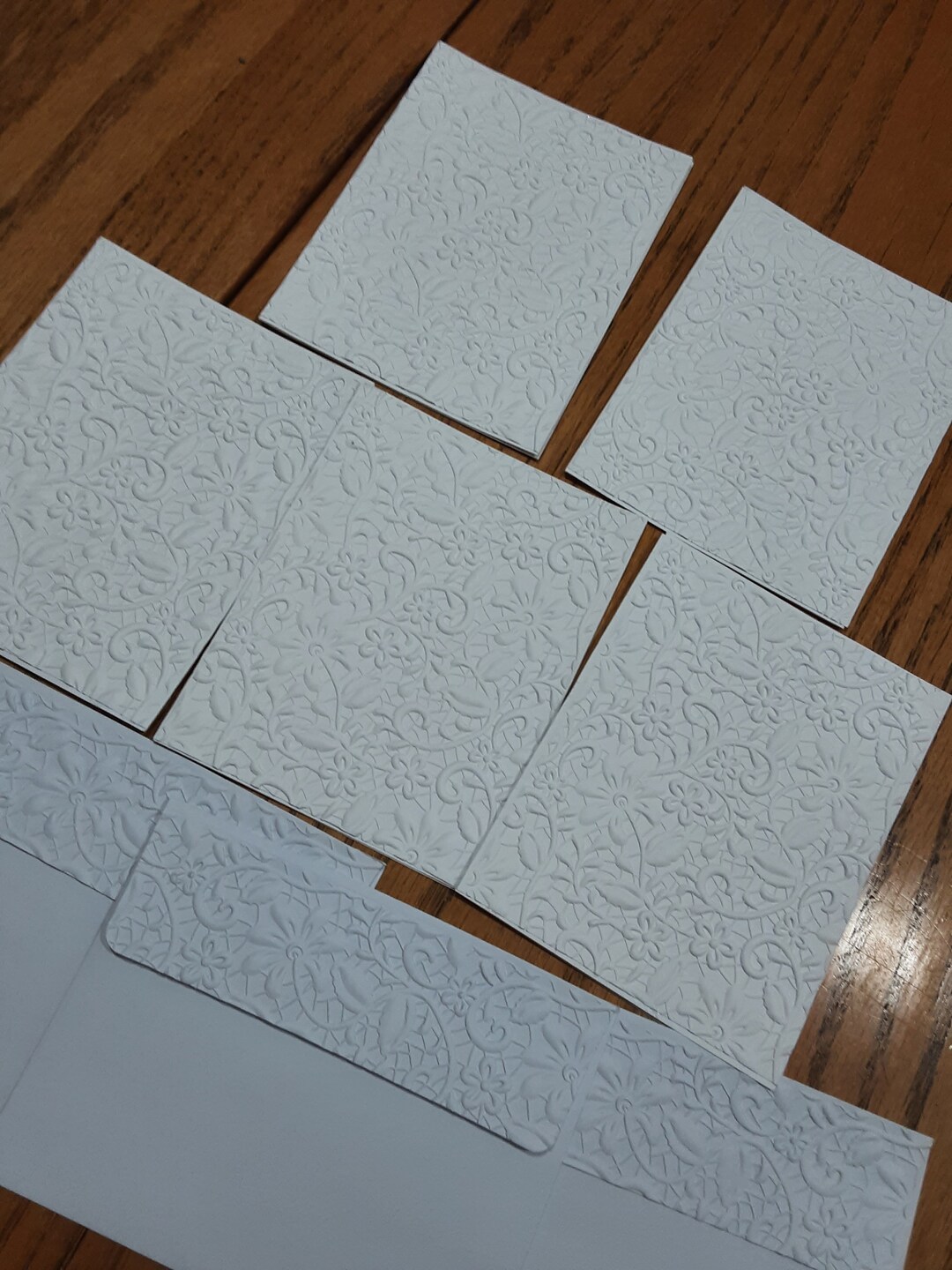 Emboss Cards, Set, 3D Emboss Flowers and Lace White, Thank You, Wedding ...