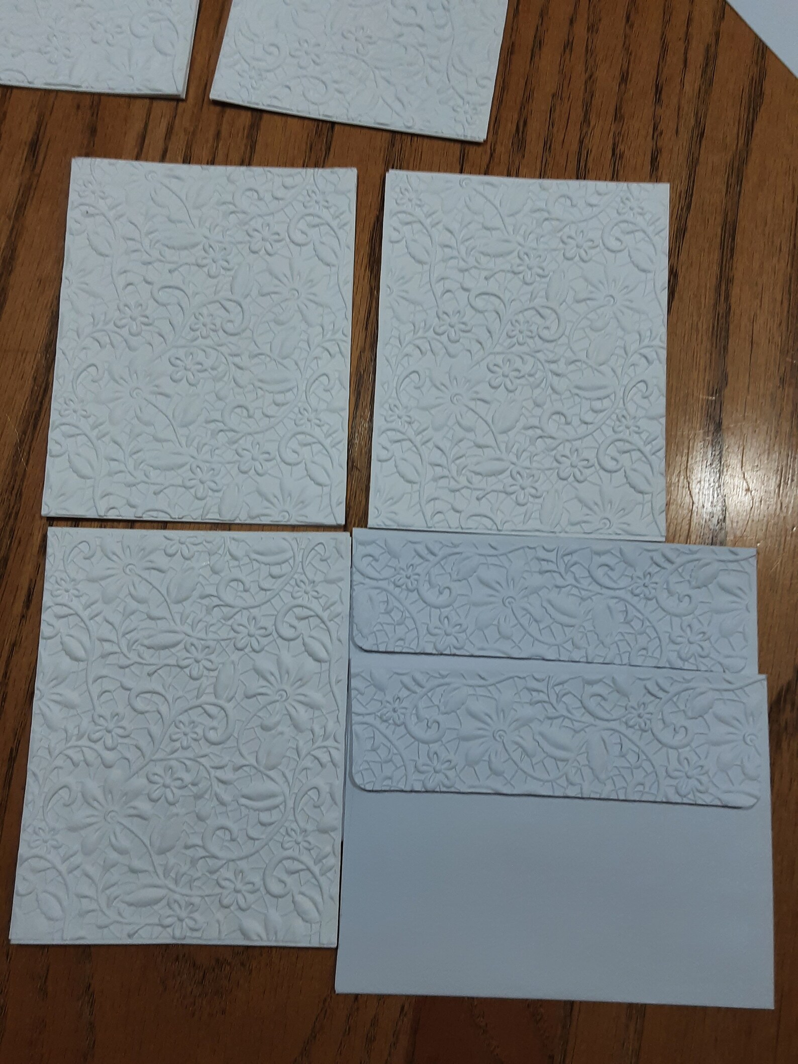 Emboss Cards, Set, 3D Emboss Flowers and Lace White, Thank You, Wedding ...