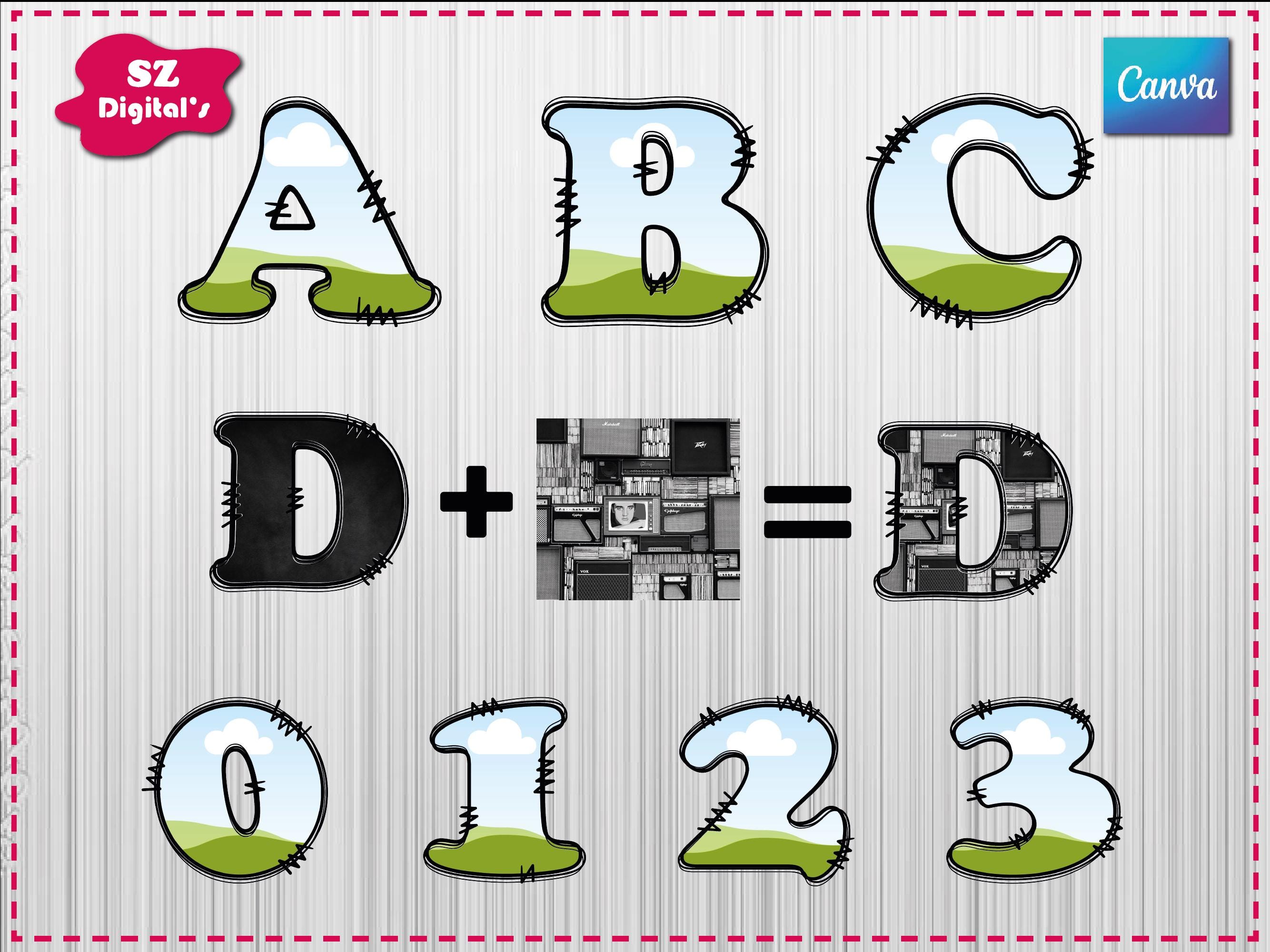 Create Custom Doodle Alphabet on CANVA With Commercial Use, Drag & Drop ...
