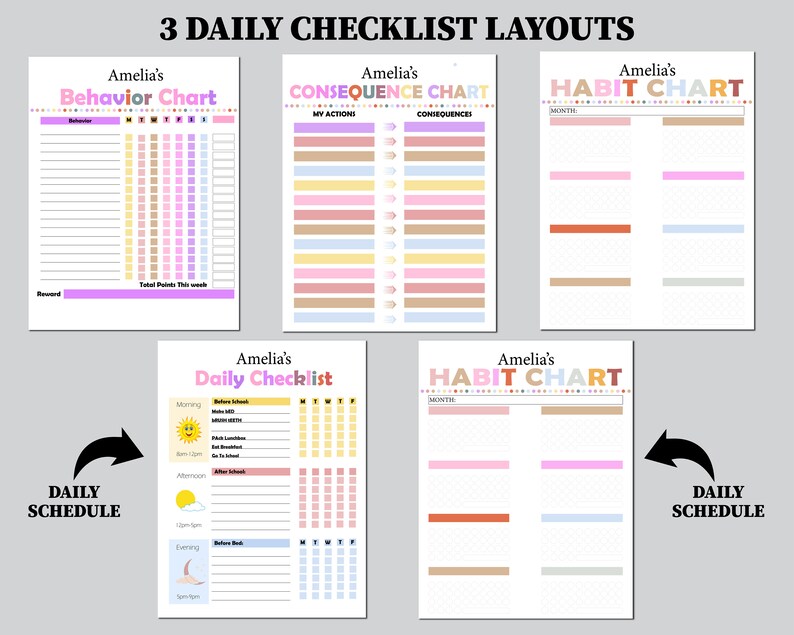 Editable Chore Chart for Kids, Cleaning Checklist, Toddler Kid Teen ...