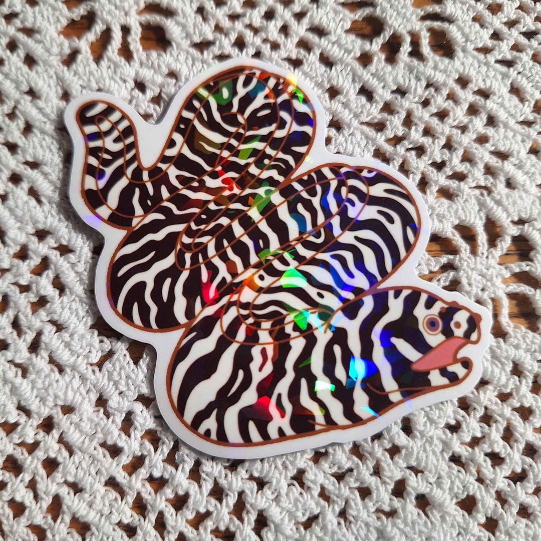 Gorgeous Holographic Zebra Moray Eel Sticker 3'' - Etsy