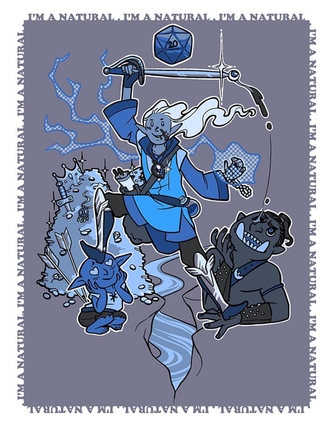 D&D - Natural 20 Print Dungeons and Dragons Nat 20 DND Art Print - Etsy
