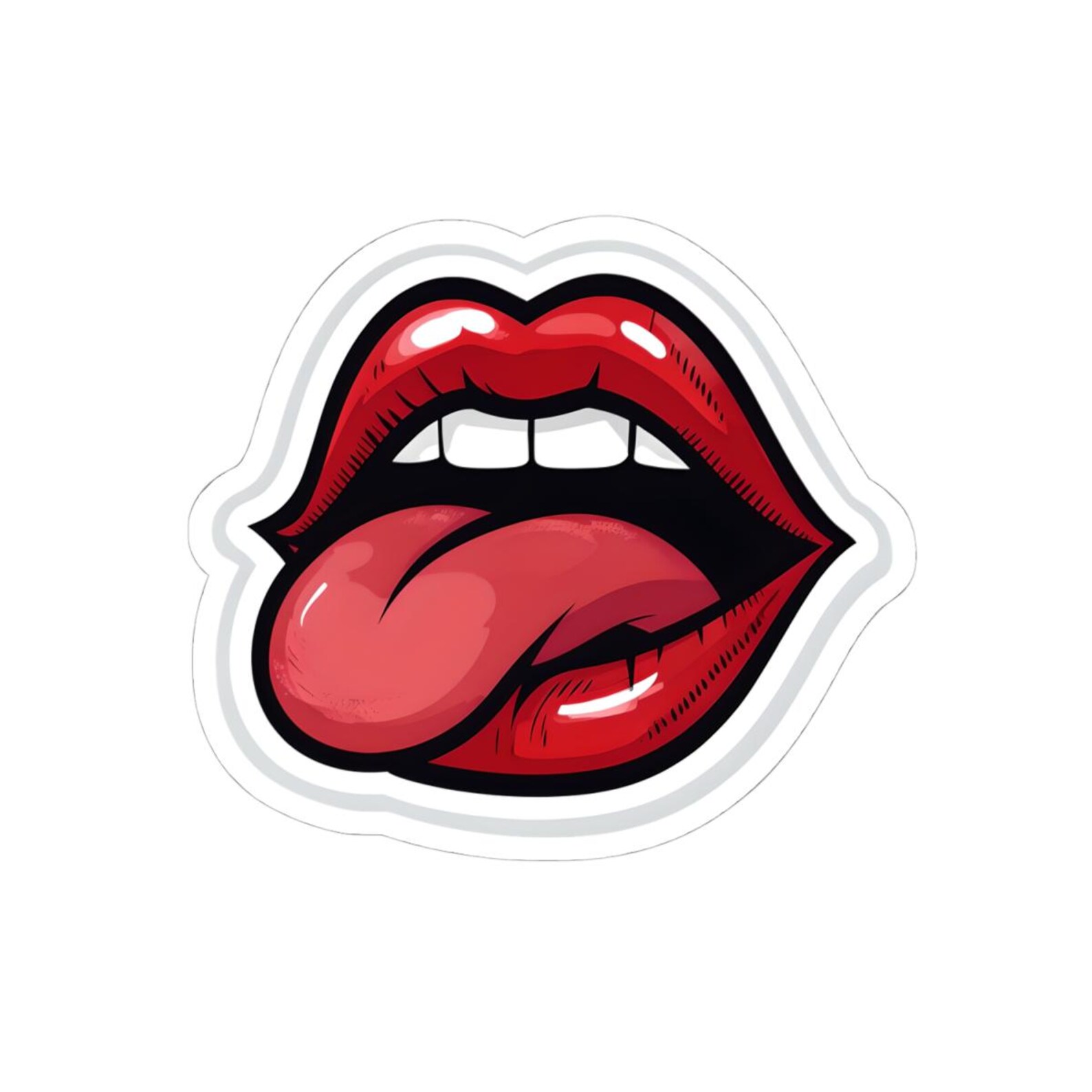 Lips Sticker Set, Kiss-cut Stickers, Love Decals, Romantic Red Lip ...