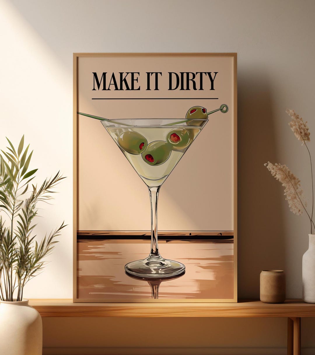 Martini Print, Dirty Martini Wall Art, Martini Poster, Digital Download ...