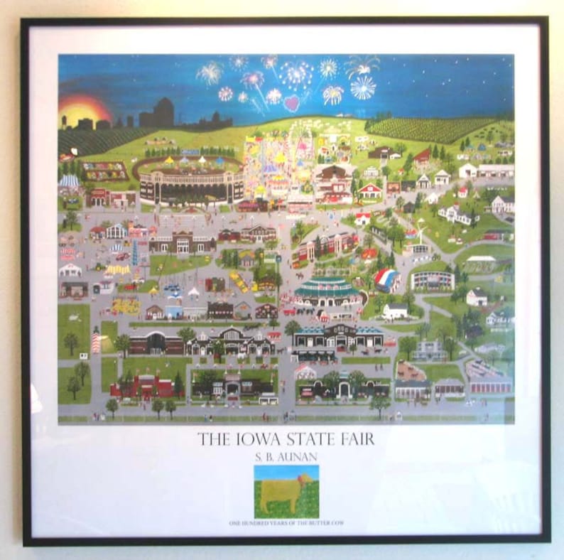 IOWA STATE FAIR Poster framed Iowa Art Des Moines | Etsy