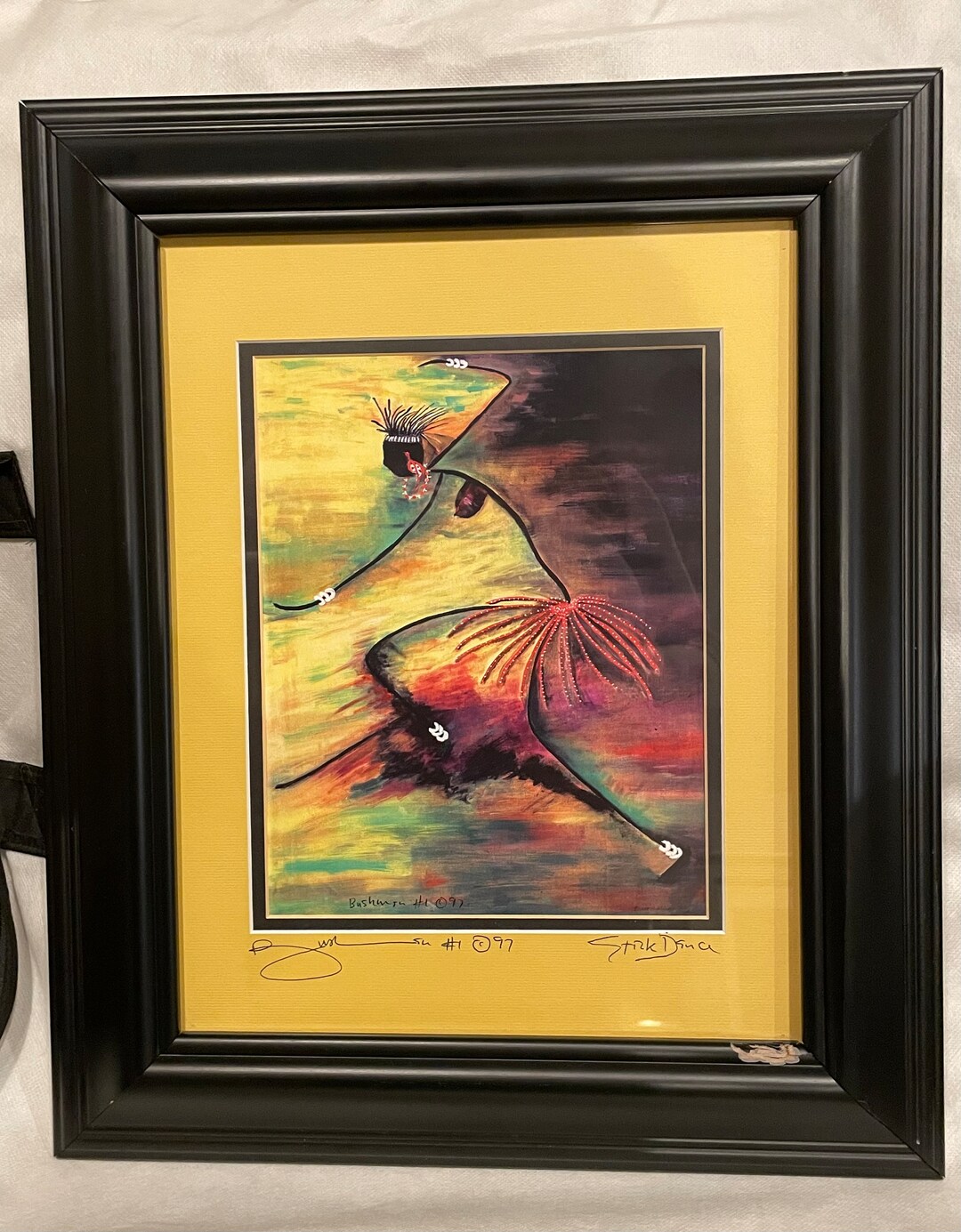 Vintage Stick Dance Art Framed Matted Picture by Timothy Adebule ...