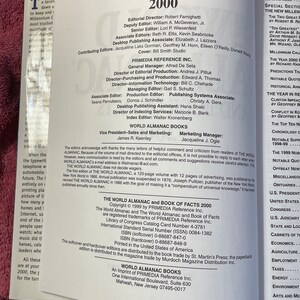 Vintage World Almanac and Book of Facts 2000 Millennium Collector's ...