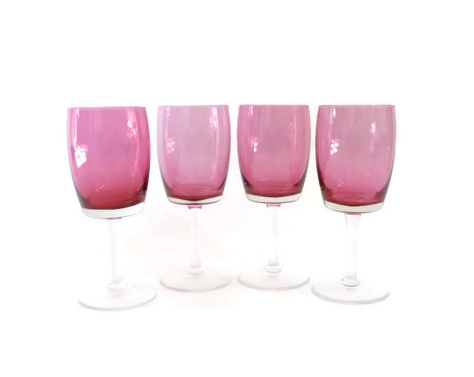 Modernist Rose Colored Wine Glasses Gorham Rosemist Crystal Etsy