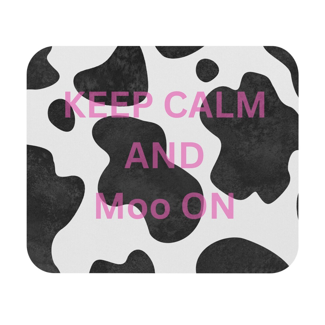Keep Calm Cow Print Mouse Pad, Fun Office Decor, Cute Gifts for Cow ...
