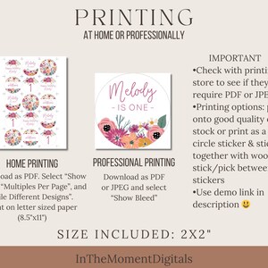 Flower Theme Cupcake Toppers, Flower Party, First Birthday, DIY Toppers ...