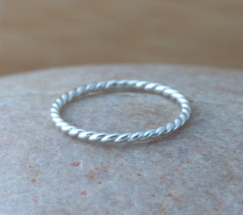 Twisted Wire Stacking Ring in Sterling Silver Twisted Silver | Etsy