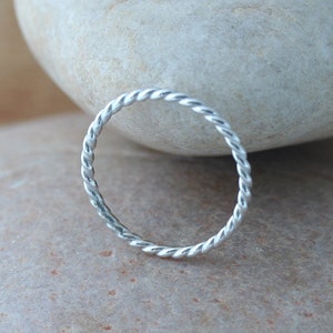 Twisted Wire Stacking Ring in Sterling Silver, Rope Stacking Ring Sterling Silver, Twisted ...