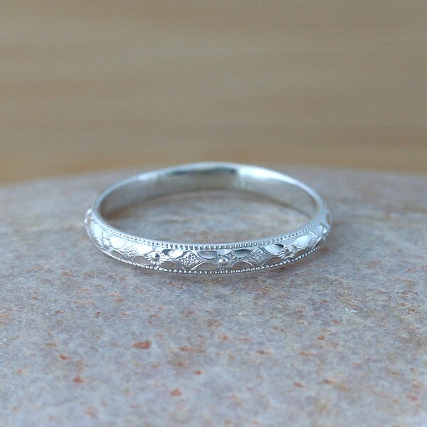 Floral Silver Ring - Etsy