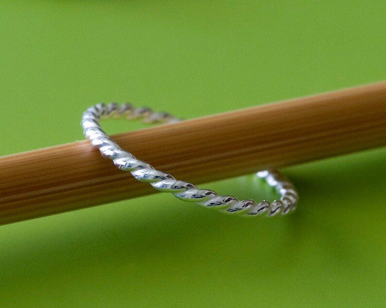 Twisted Wire Stacking Ring in Sterling Silver Twisted Silver | Etsy