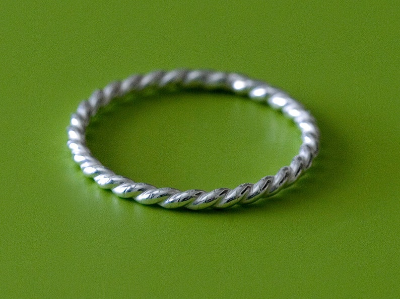 Twisted Wire Stacking Ring in Sterling Silver Twisted Silver | Etsy