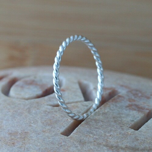 Twisted Wire Stacking Ring in Sterling Silver Twisted Silver | Etsy
