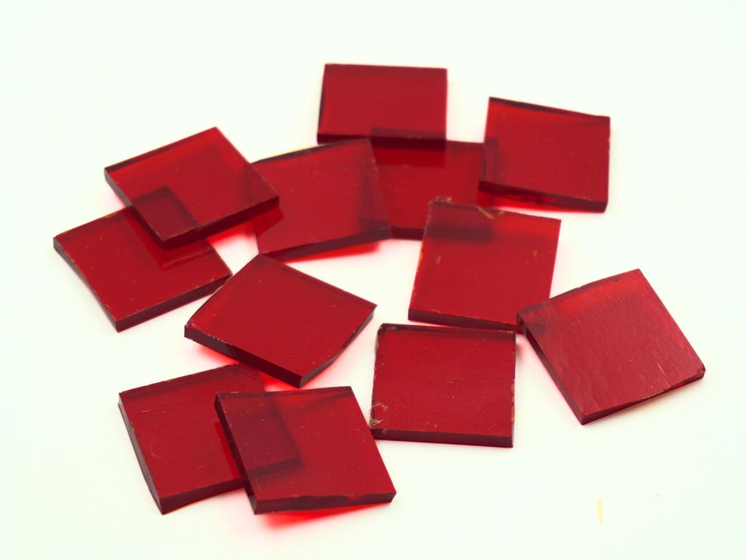 4" X 8" Cherry Red Cathedral Smooth | Stained Glass, Mosaic and Fusible ...
