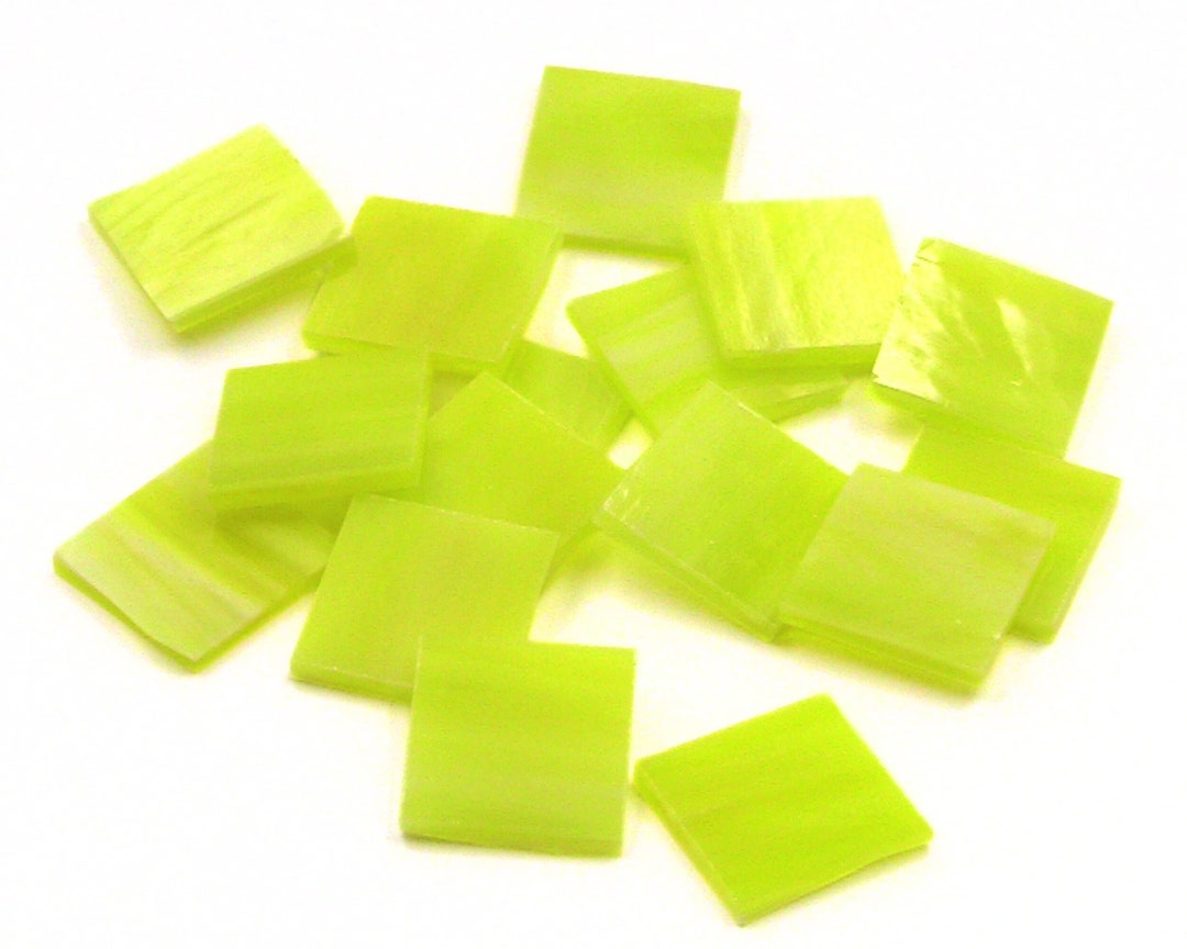 Yellow White Translucent Rectangle Border Hand Cut Glass Mosaic Tile ...