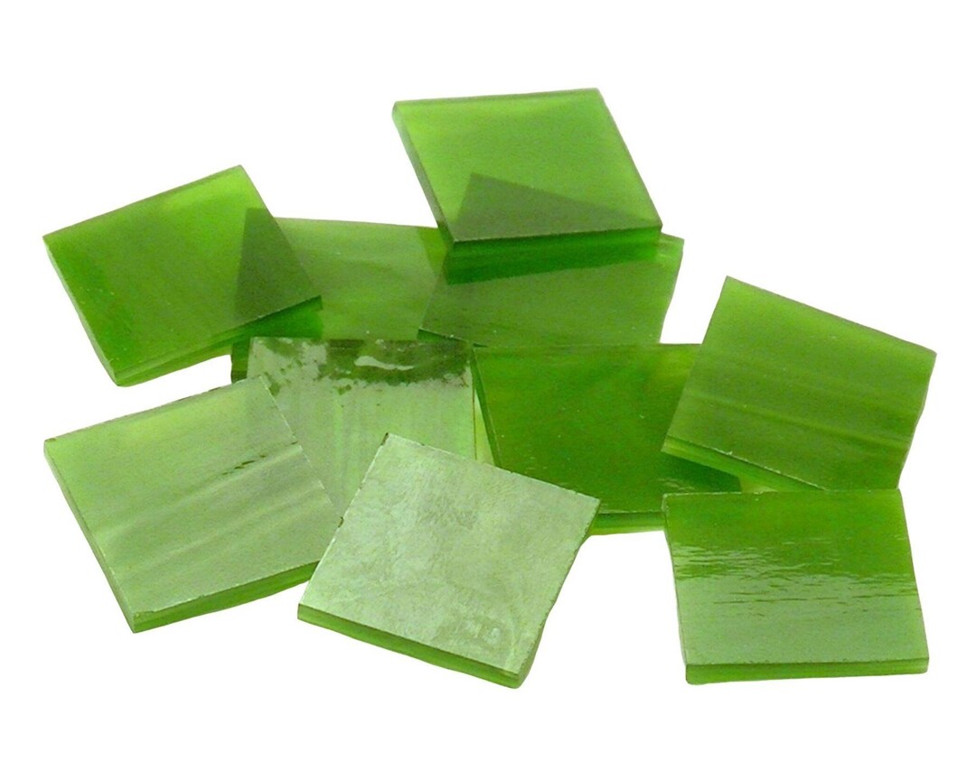 Moss Green Wispy Rectangle Border Hand Cut Glass Mosaic Tile Shapes ...