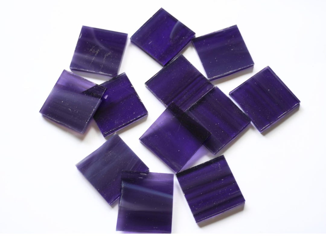 Lavender Wispy Rectangle Border Hand Cut Glass Mosaic Tile Shapes ...