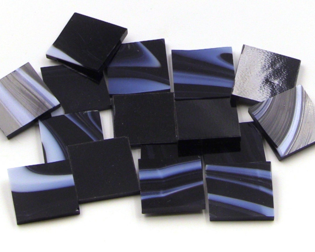 4" X 8" Black White Licorice | Stained Glass, Mosaic and Fusible 96 Coe ...