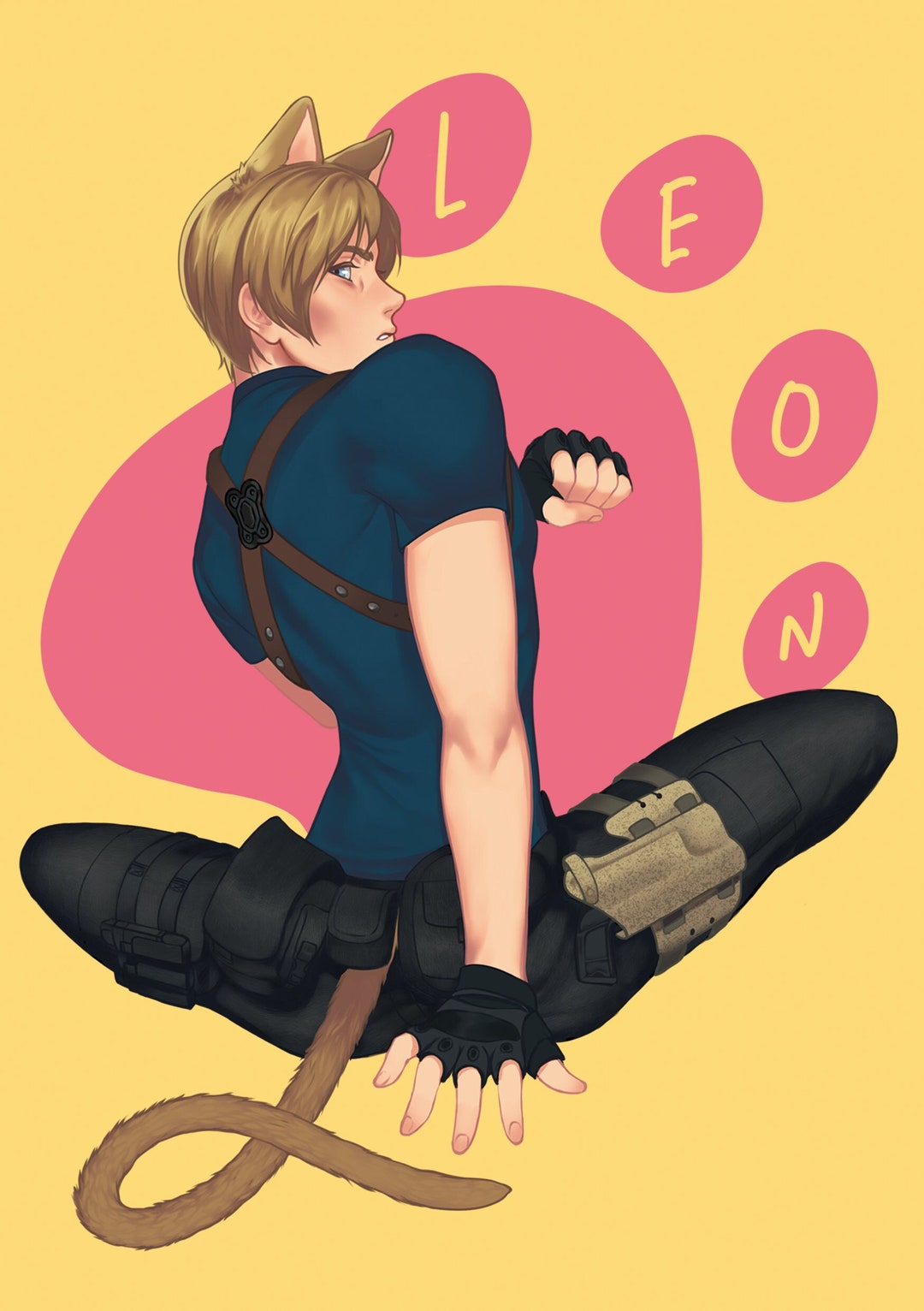 Leon Kennedy (kenyady) Catboy Miniprint - Etsy