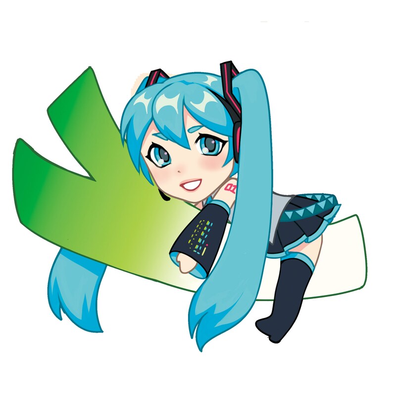 Hatsune Miku (leeku) 3" Waterproof Vinyl Sticker - Etsy