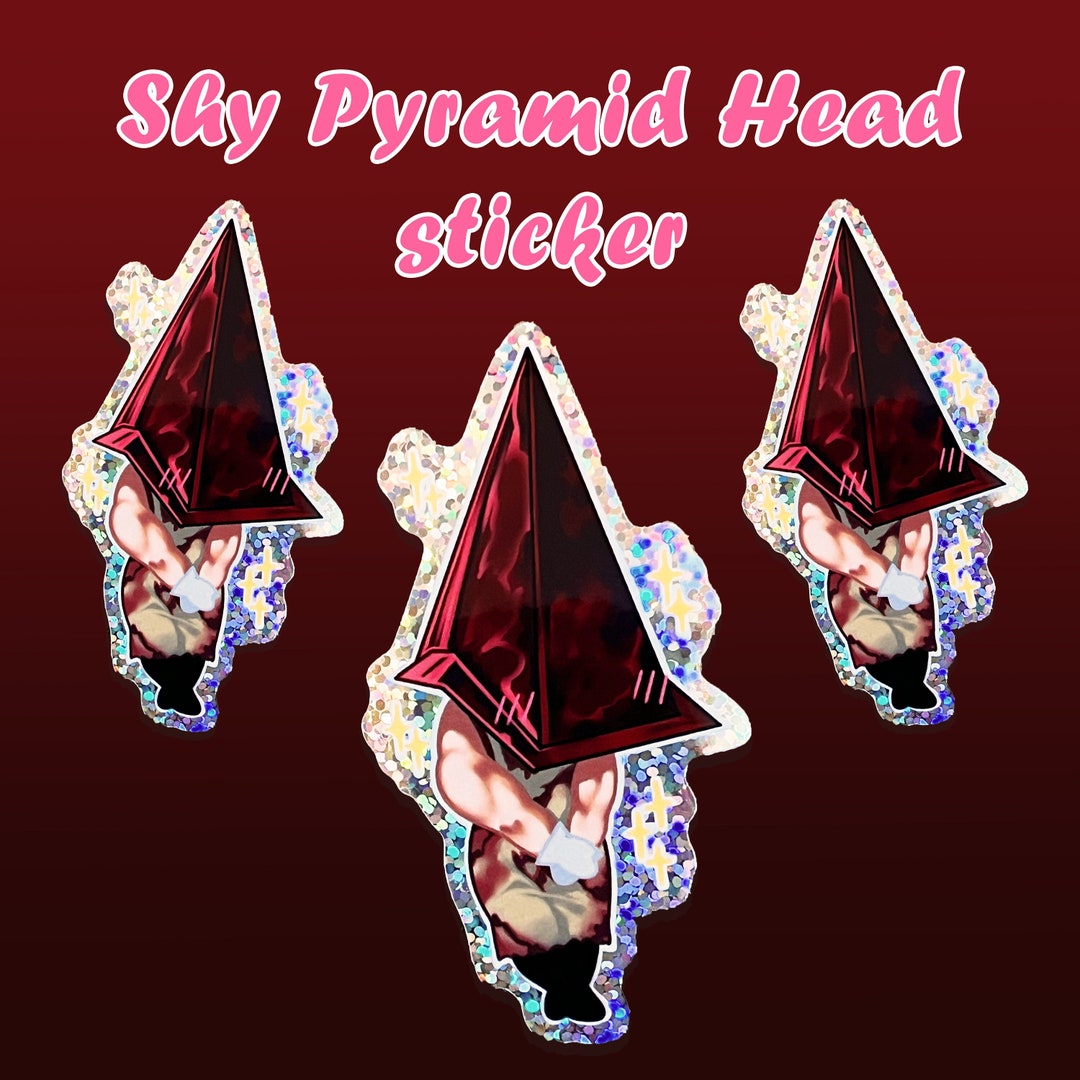 Shy Pyramid Head Holographic Glitter Sticker - Etsy