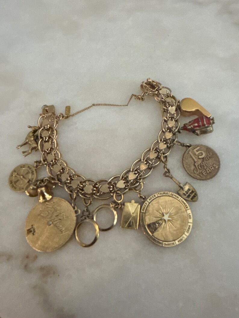 Monet Vintage Charm Bracelet From Estate - Etsy