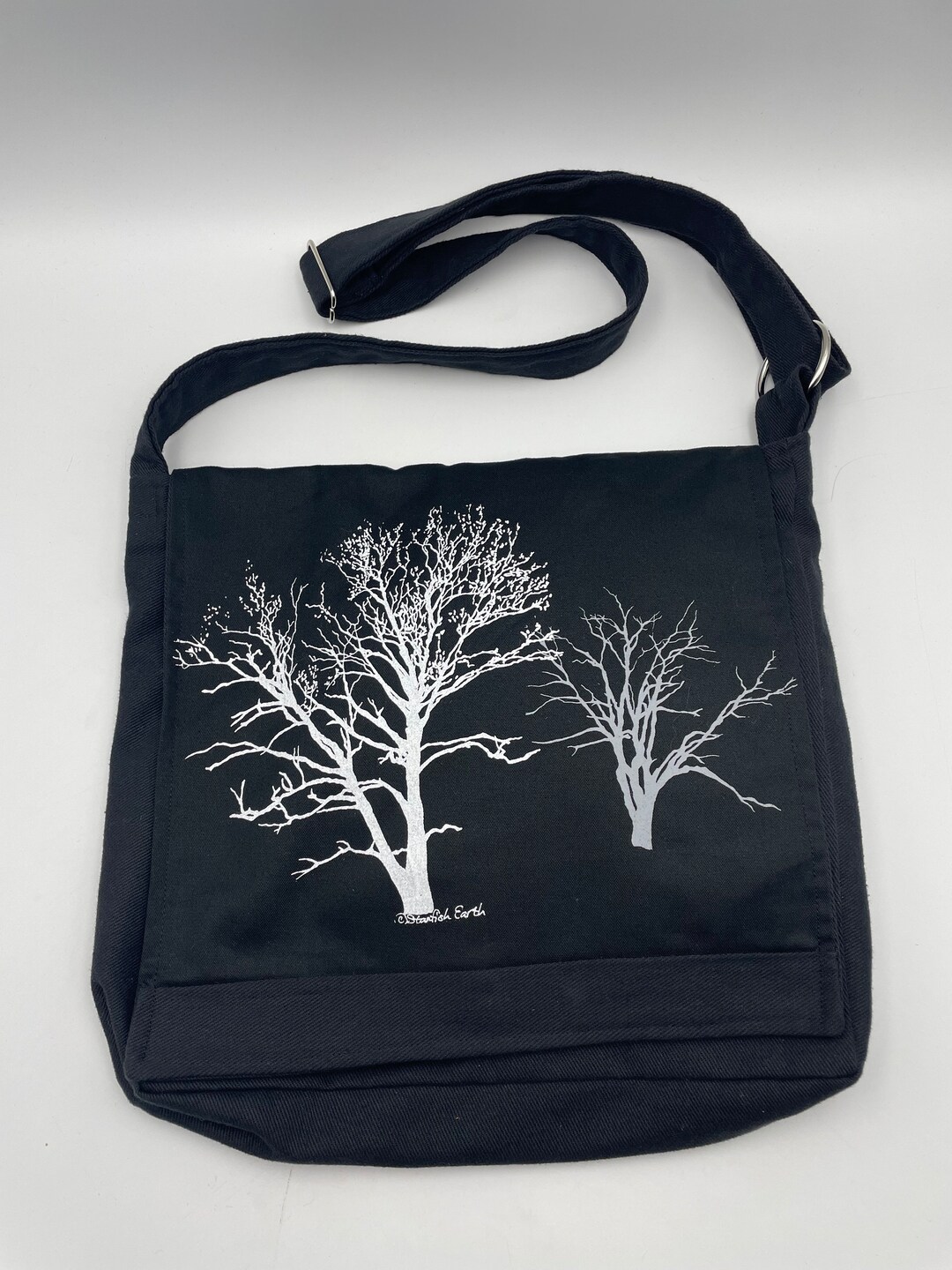 Sycamore and Walnut Tree Messenger Bag 12” Black - Etsy